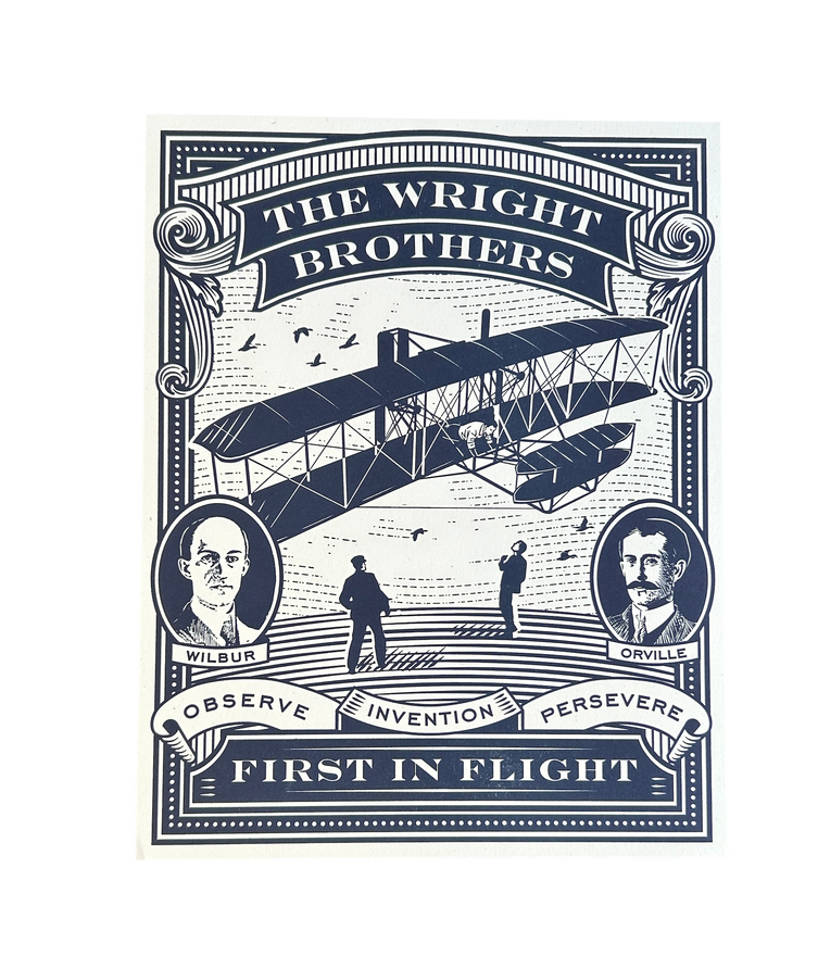 First In Flight Wright Brothers Letterpress Art Print – Igloo Letterpress
